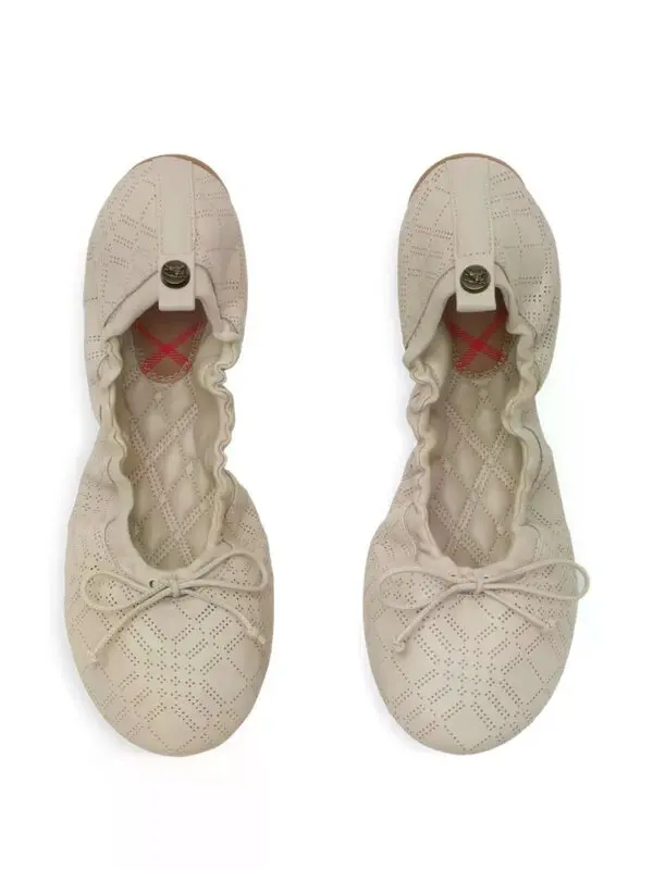 Burberry Check Leather Ballerinas