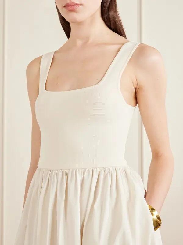 Matteau Stretch-knit And Cotton-poplin Maxi Dress