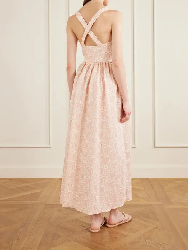 Matteau Crossback Linen-blended Maxi Dress