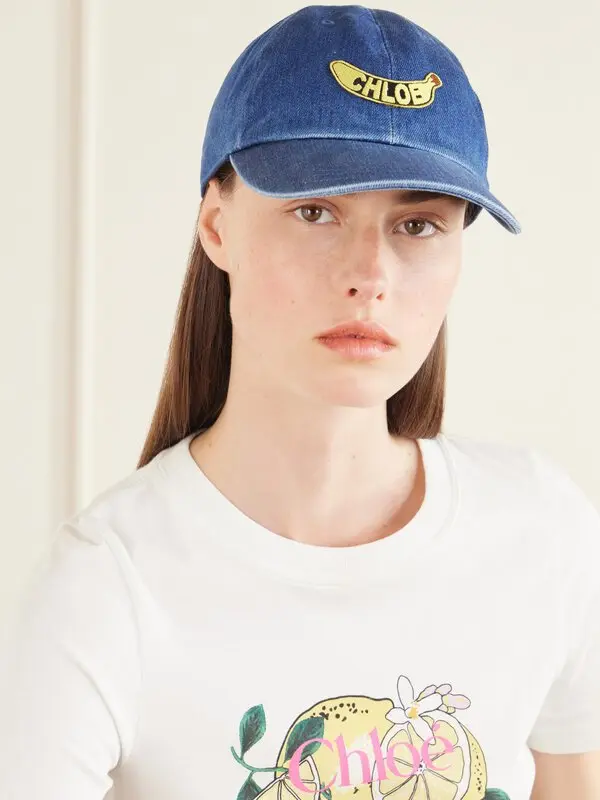 Chloé Denim Baseball Cap - Blue