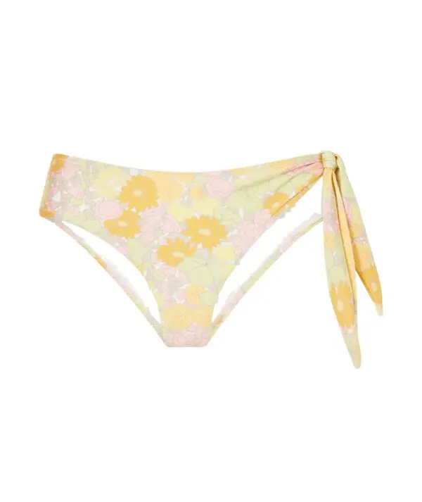 Chloé Knot-detailed Floral-print Bikini Briefs - Yellow