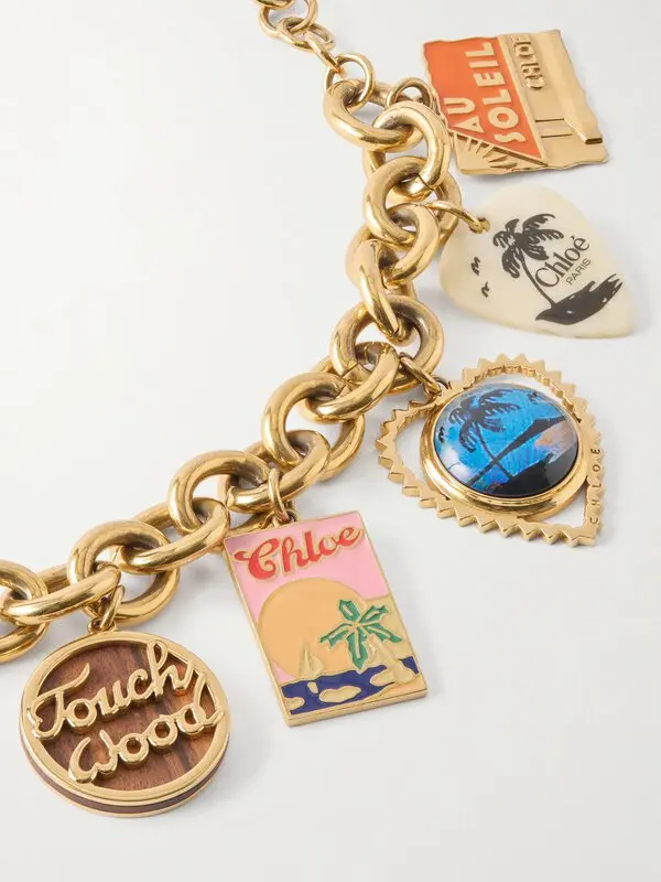 Chloé Gold-tone Enamel Charm Bracelet