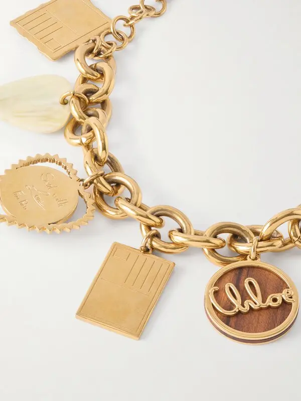 Chloé Gold-tone Enamel Charm Bracelet