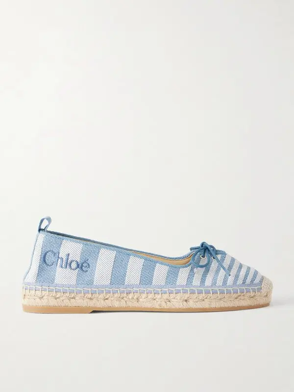 Chloé Striped Espadrilles - Blue