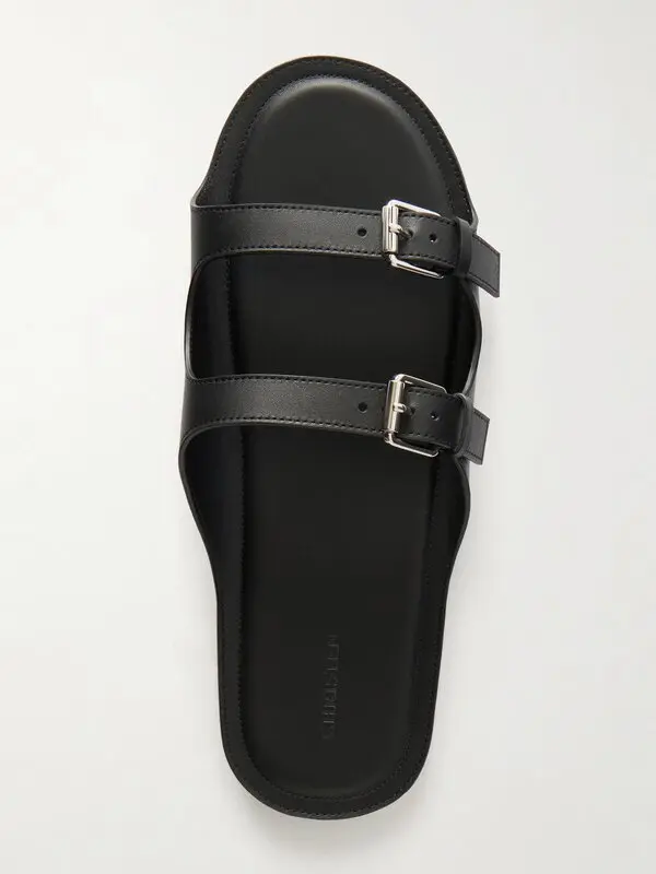 CHRISTEN Buckled Leather Flat Sandals