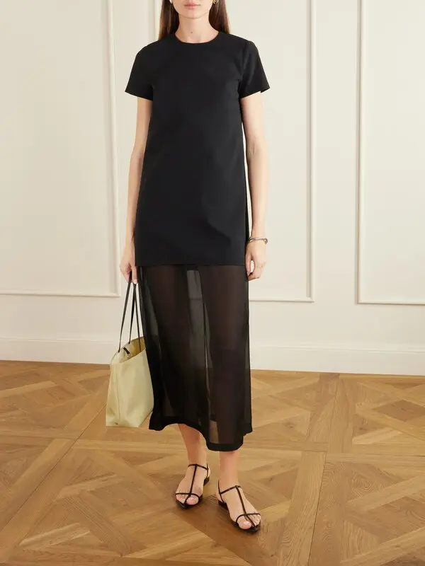 LA LIGNE Crepe And Chiffon Maxi Dress
