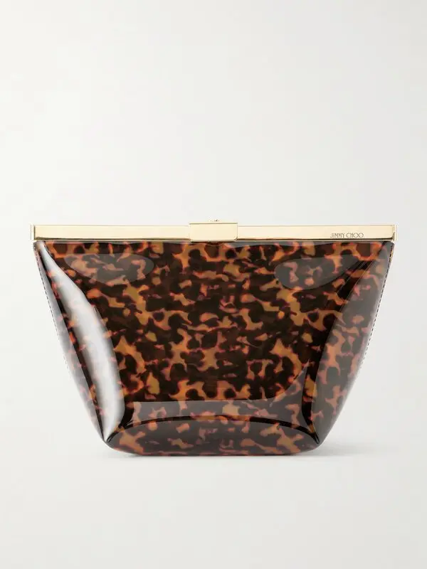 JIMMY CHOO Ganache Animal-print Pvc Clutch - Tortoiseshell