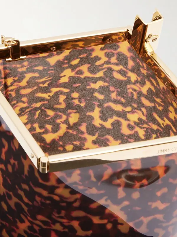 JIMMY CHOO Ganache Animal-print Pvc Clutch - Tortoiseshell