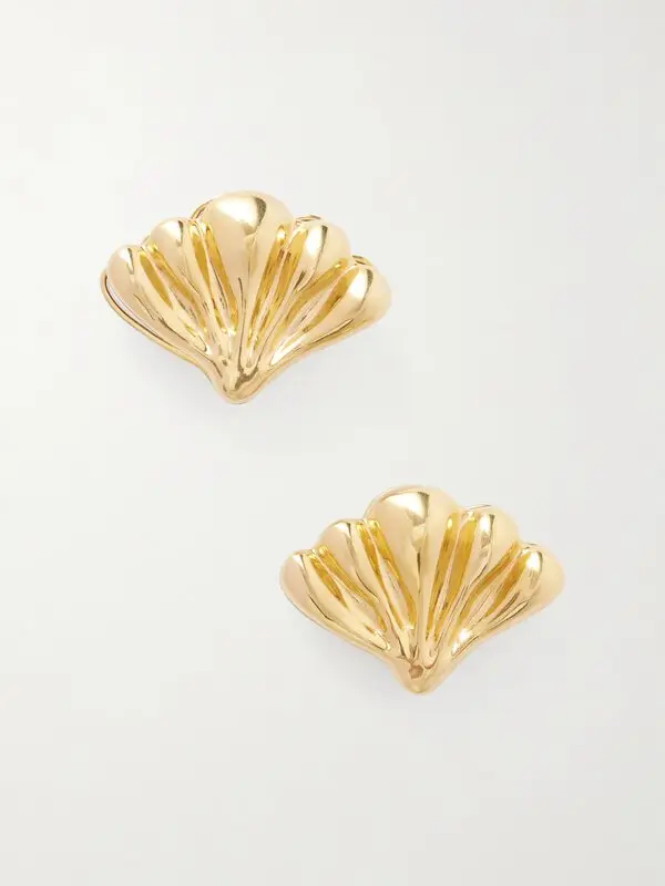 Chloé Sculptural Shell Earrings - Gold