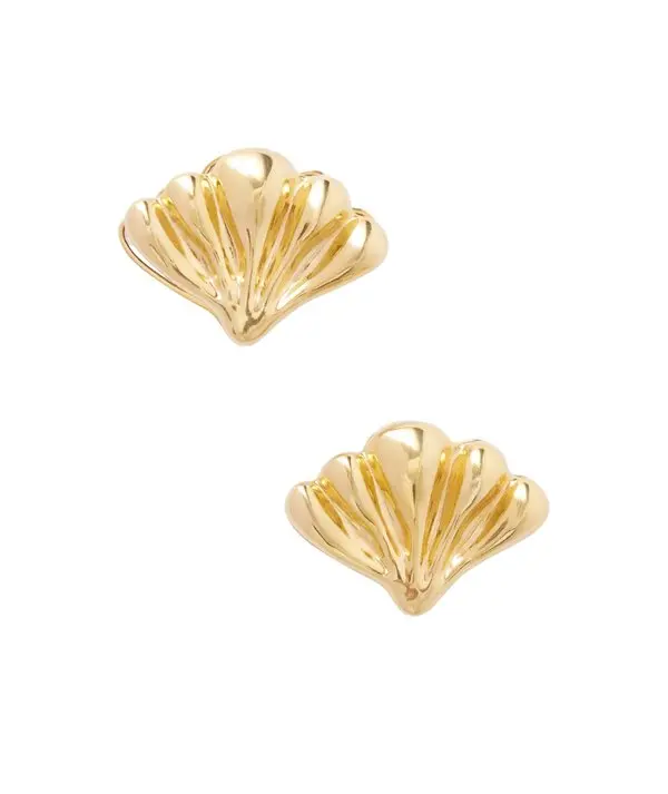 Chloé Sculptural Shell Earrings - Gold