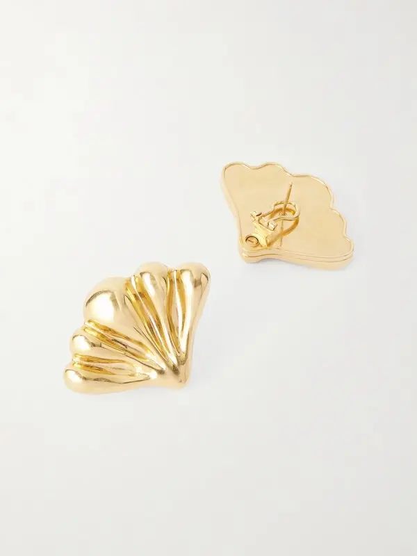 Chloé Sculptural Shell Earrings - Gold