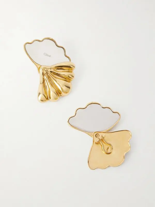 Chloé Sculptural Shell Earrings - Gold