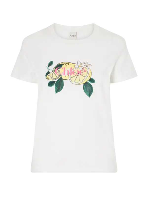 Chloé La Plage" Printed Cotton Jersey T-shirt - White