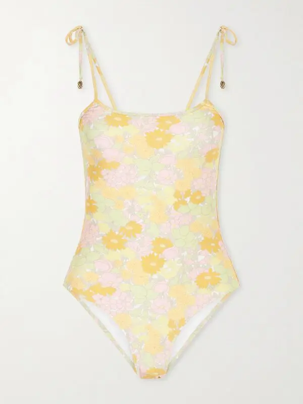 Chloé Floral Print One-piece Swimsuit - Yellow