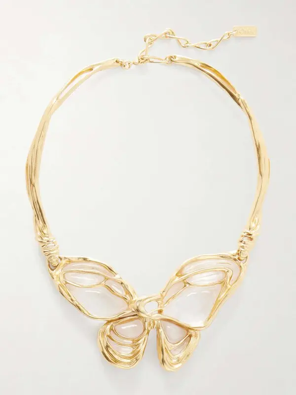 Chloé A La Plage -tone And Resin Necklace - Gold