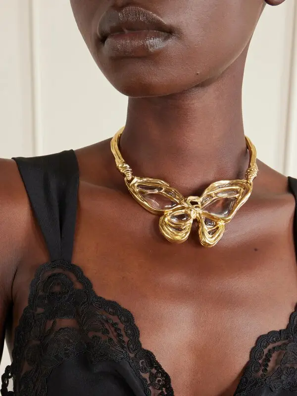 Chloé Tone And Resin Butterfly Necklace