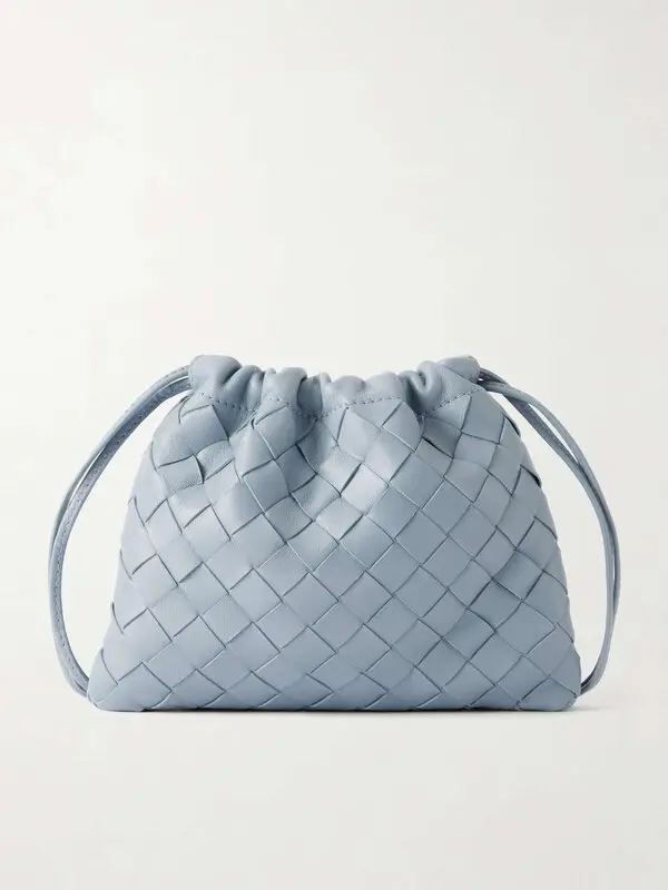 Bottega Veneta Intrecciato Leather Pouch - Blue