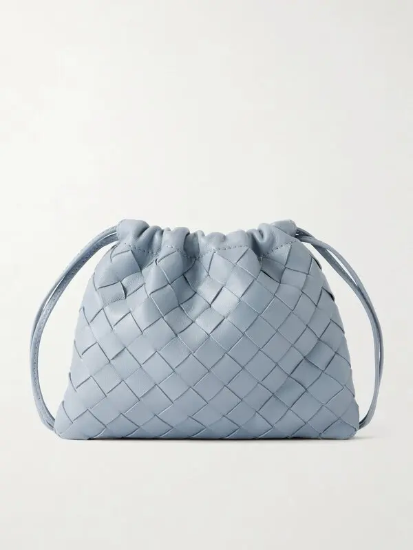 Bottega Veneta Intrecciato Leather Pouch - Blue
