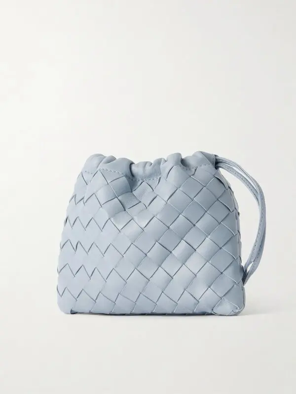 Bottega Veneta Intrecciato Leather Pouch - Blue