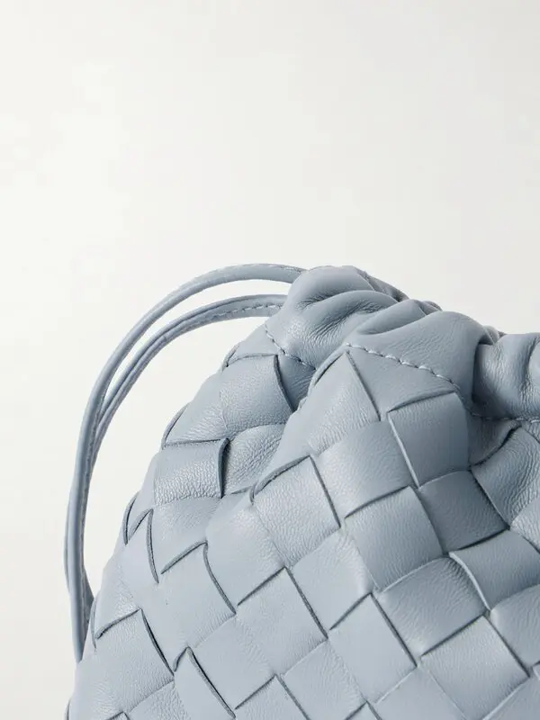 Bottega Veneta Intrecciato Leather Pouch - Blue