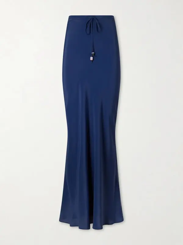 Bernadette Emily Satin Maxi Skirt - Blue