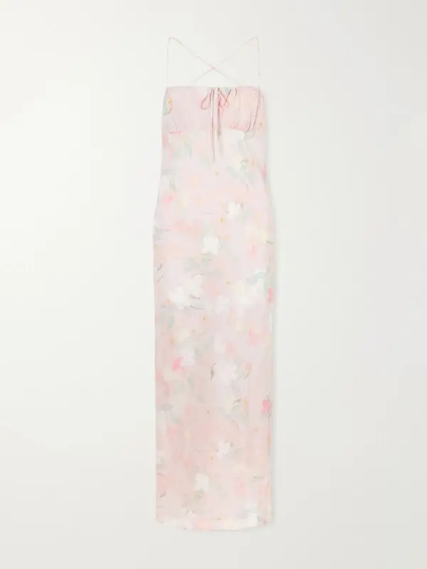 Bernadette Riri Floral-print Silk Midi Dress - Pink