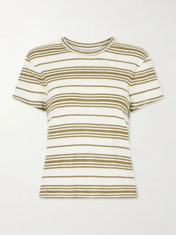 FRAME Striped Linen T-shirt