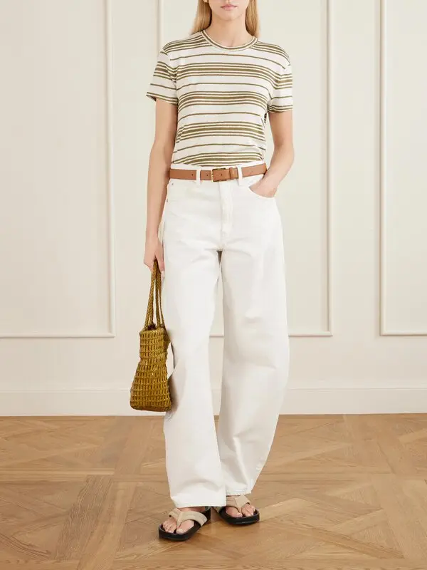 FRAME Striped Linen T-shirt