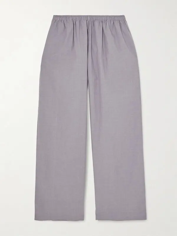 DEIJI STUDIOS Ease" Organic Cotton Straight-leg Pants - Purple