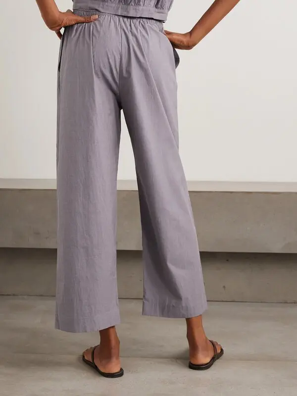 DEIJI STUDIOS Ease" Organic Cotton Straight-leg Pants - Purple