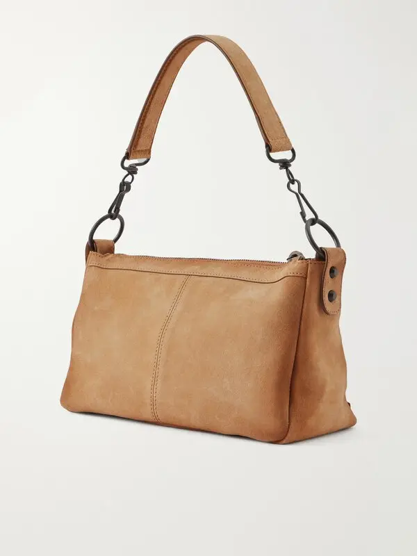 Balenciaga Le City Moto Mini Suede Shoulder Bag