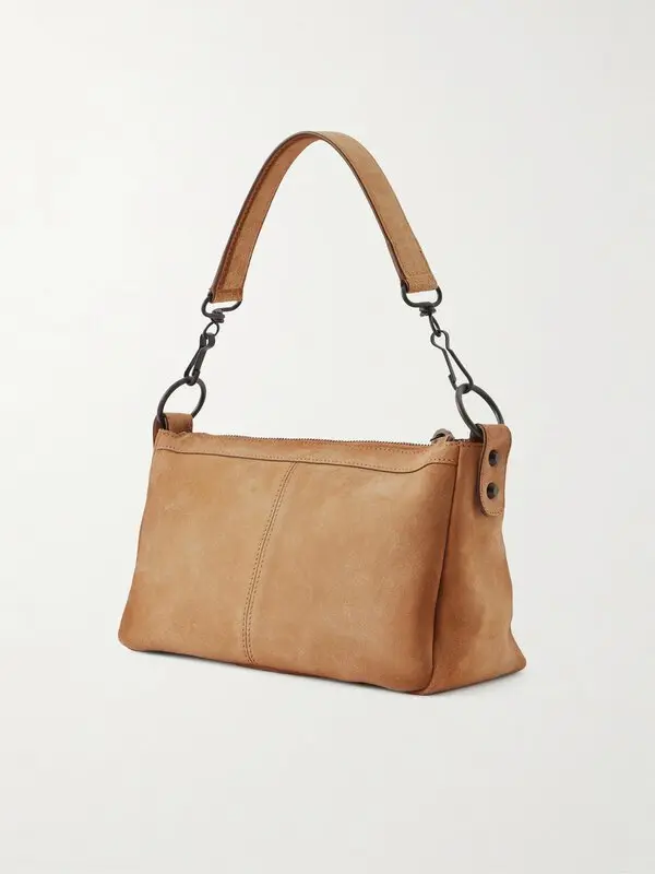 Balenciaga Le City Moto Mini Suede Shoulder Bag - Brown
