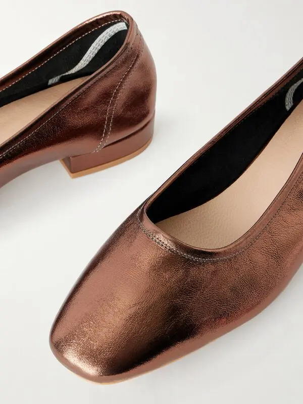 MARYAM NASSIR ZADEH Serafina Leather Ballet Flats - Metallic