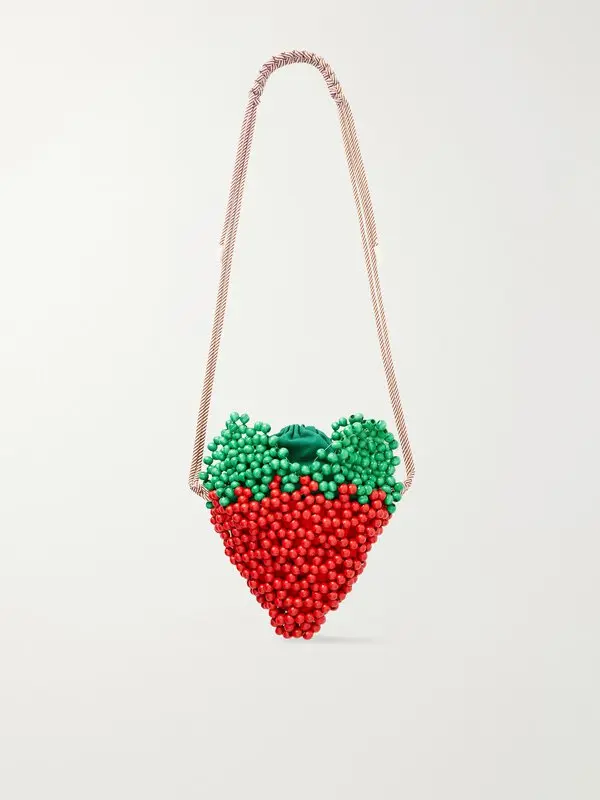 ALEMAIS Strawberry Beaded Shoulder Bag