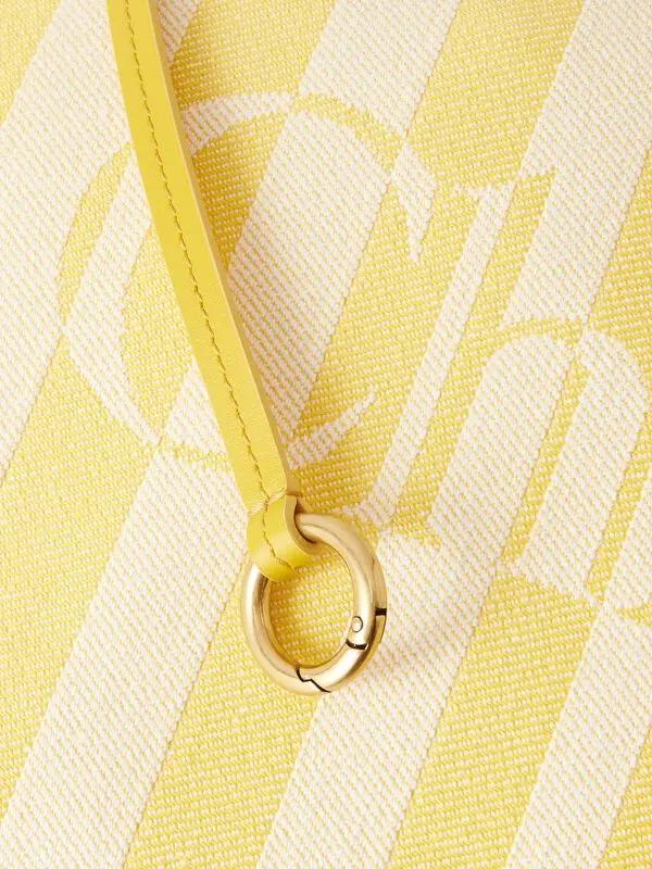 Chloé Striped Canvas Shoulder Bag With Leather Trim - Yellow
