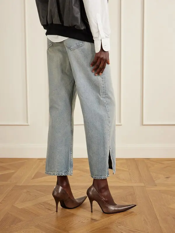 Acne Studios Snake-effect Leather Pointed Toe Pumps