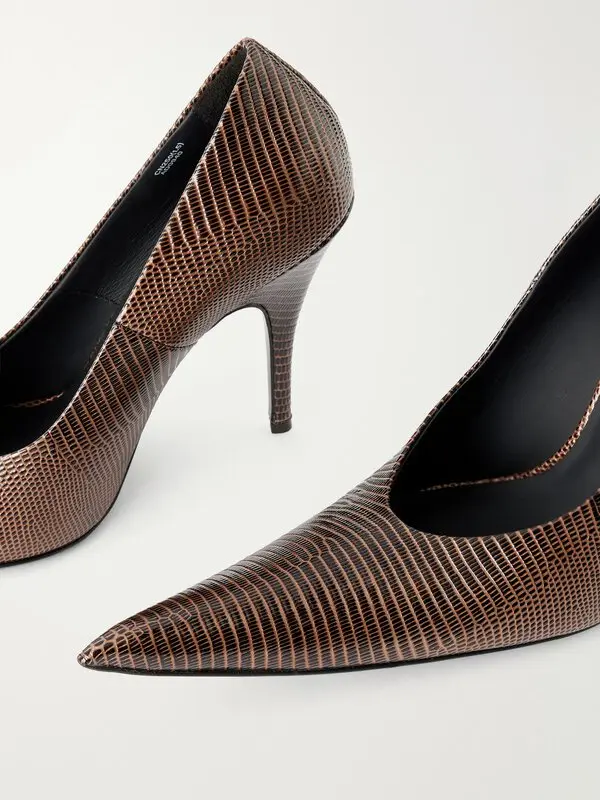 Acne Studios Snake-effect Leather Pointed Toe Pumps