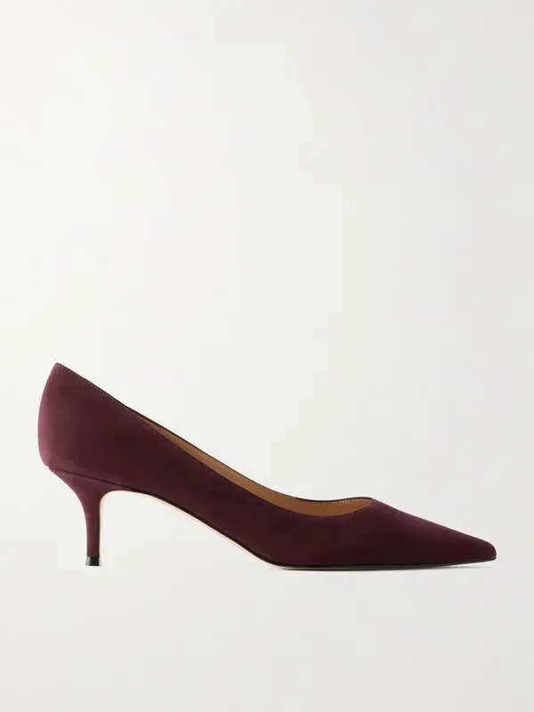GIANVITO ROSSI 55 Suede Pumps - Burgundy