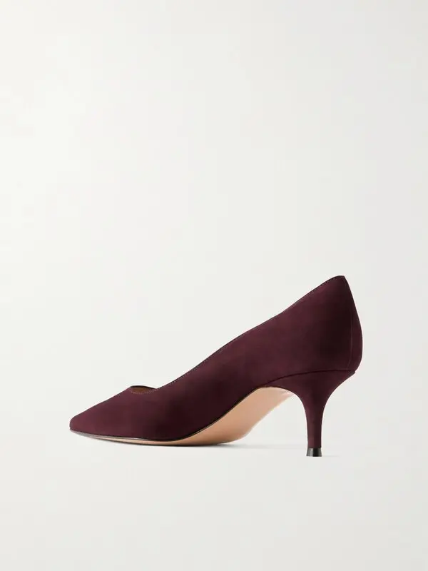 GIANVITO ROSSI 55 Suede Pumps - Burgundy