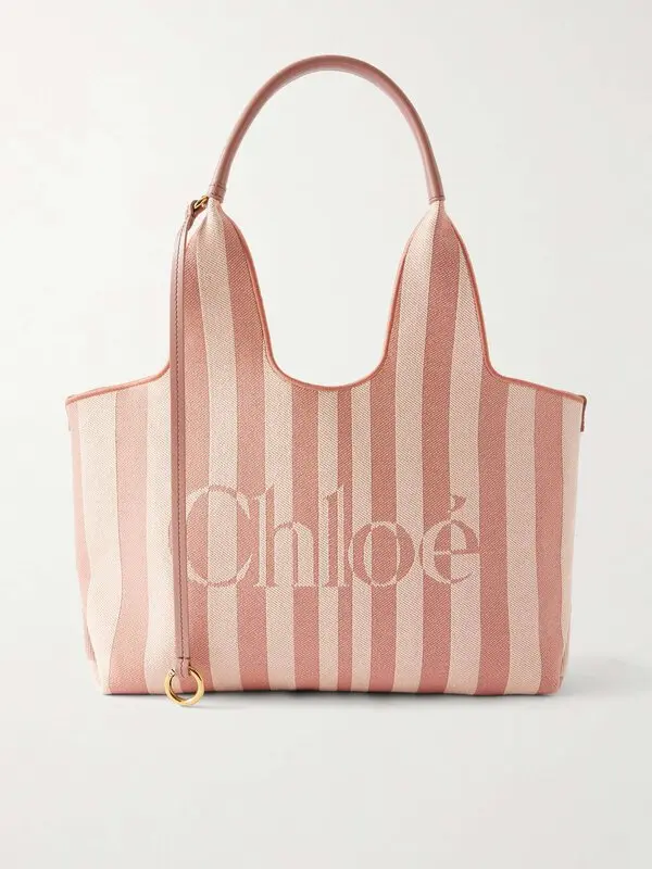 Chloé Striped Canvas Shoulder Bag