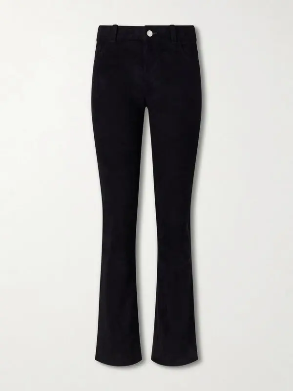 Stouls Dean Suede Flared Pants - Black