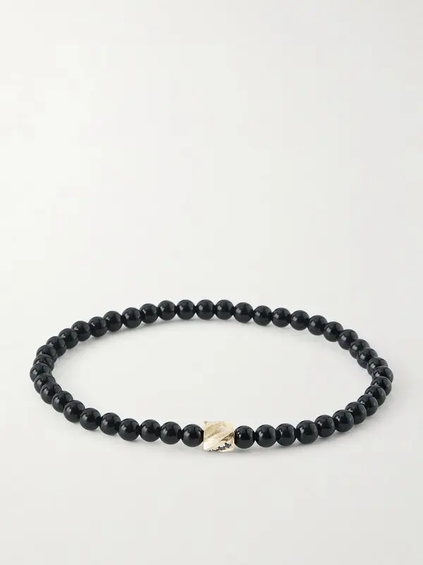 Luis Morais 14-karat Gold, Ruby, And Sapphire Bead Bracelet - Black