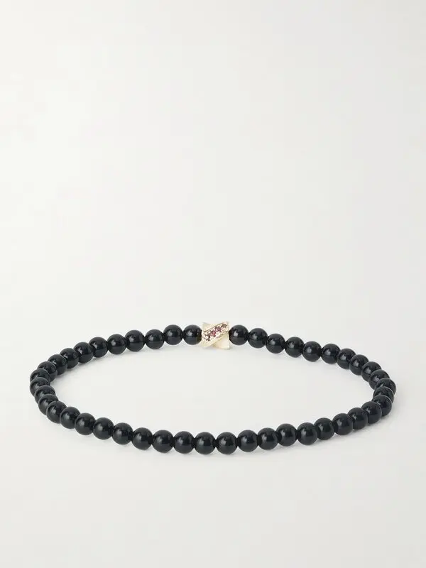 Luis Morais 14-karat Gold, Ruby, And Sapphire Bead Bracelet