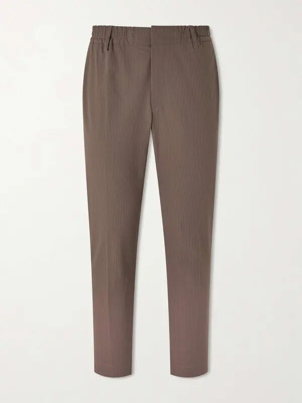 Nn07 Billie 10038 Straight-leg Seersucker Drawstring Trousers