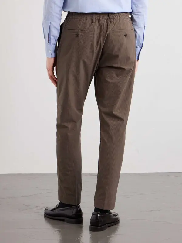 Nn07 Billie 10038 Straight-leg Seersucker Drawstring Trousers