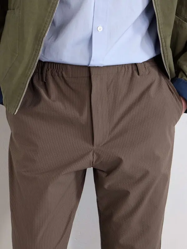 Nn07 Billie 10038 Straight-leg Seersucker Drawstring Trousers
