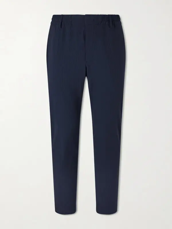 Nn07 Billie Straight-leg Seersucker Drawstring Trousers