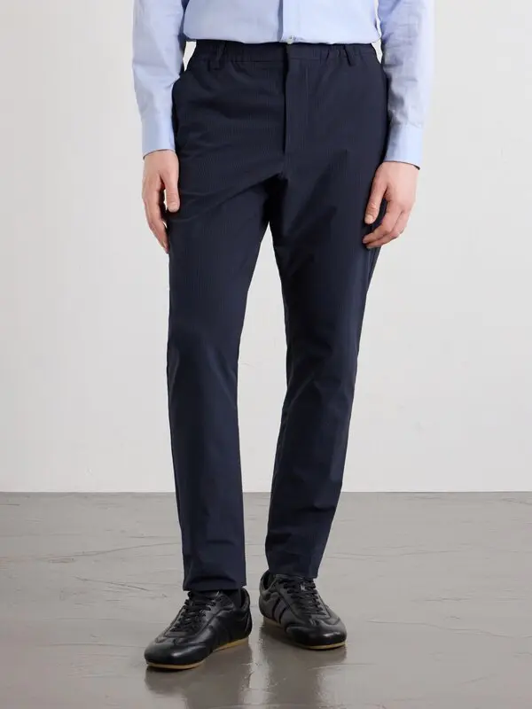 Nn07 Billie Straight-leg Seersucker Drawstring Trousers