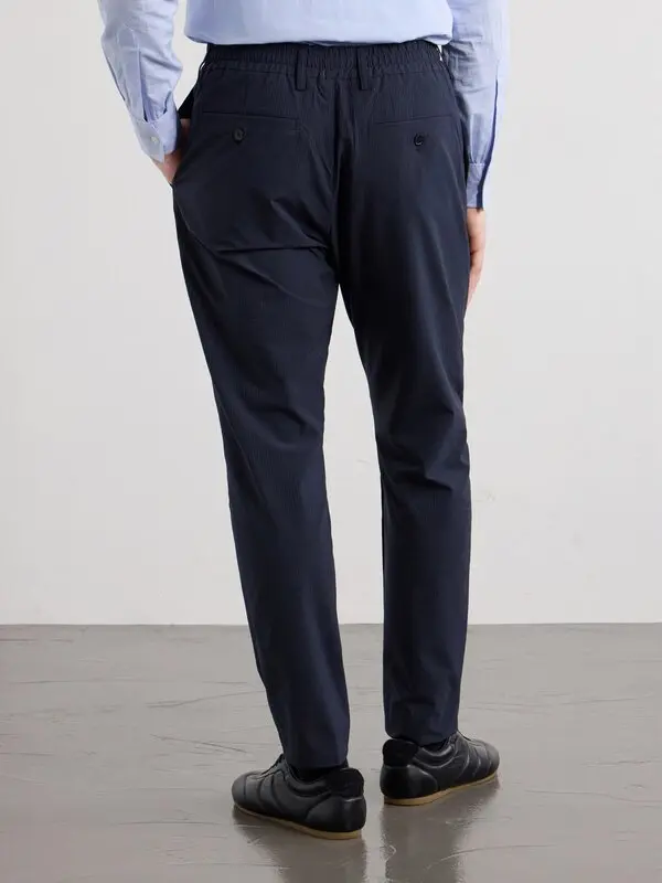Nn07 Billie Straight-leg Seersucker Drawstring Trousers
