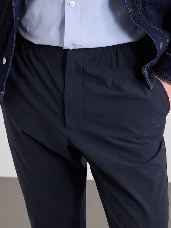 Nn07 Billie Straight-leg Seersucker Drawstring Trousers